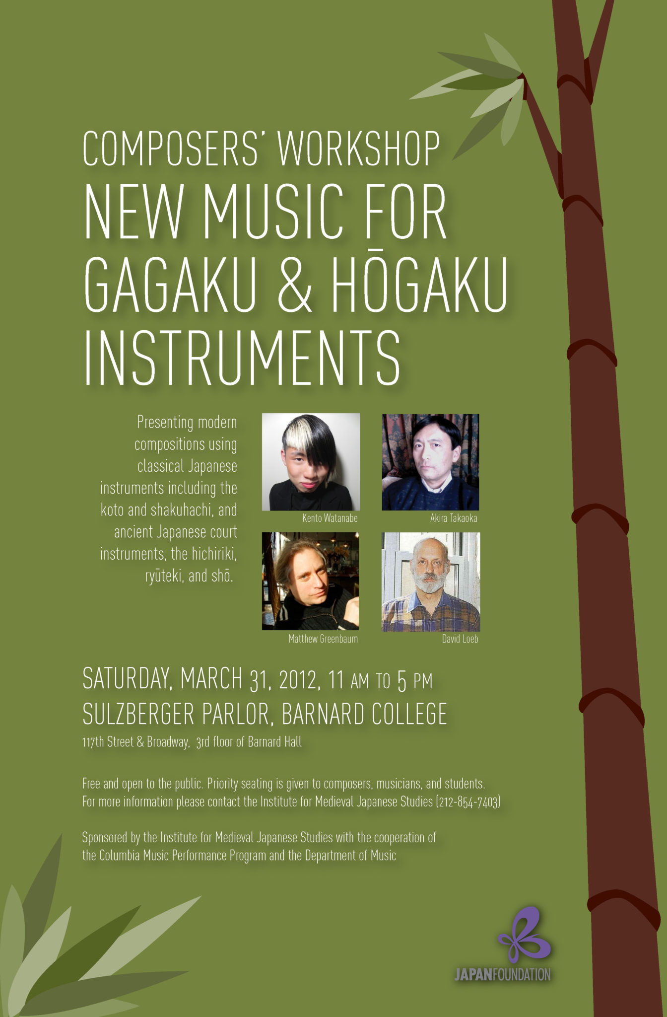 Composer's Workshop: New Music for Gagaku & Hogaku Instruments - IMJS ...
